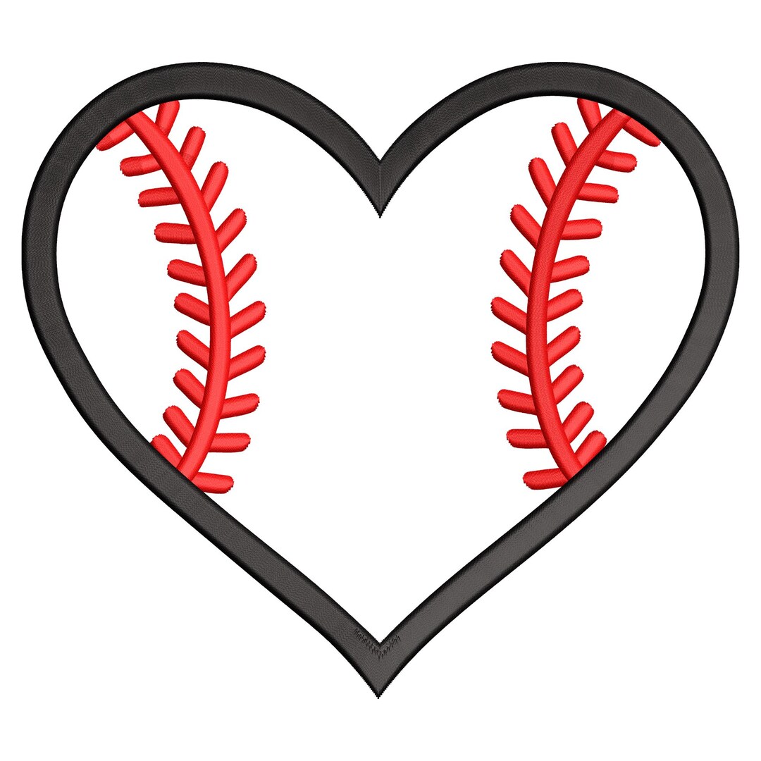 Baseball Heart Embroidery Design – Sports Love Machine Embroidery File ...
