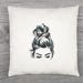 Messy Bun Girl Embroidery Design – Fashionable Woman Face With Lashes ...