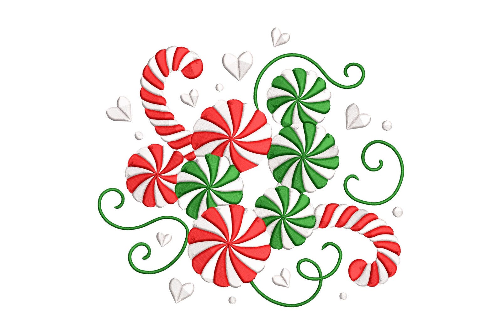Sweet Peppermint Swirls Embroidery Design - Etsy