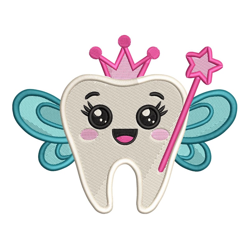 Tooth Fairy Princess Embroidery Design– Cute Kids Embroidery File - Etsy
