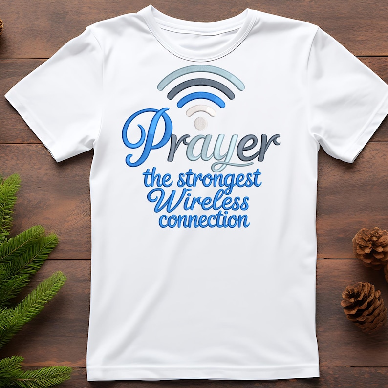 Prayer the Strongest Wireless Connection Embroidery Design – Faith ...