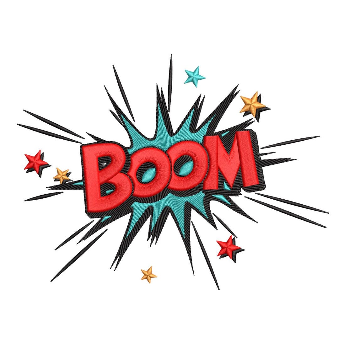 BOOM Comic Pop Art Embroidery Design– Fun Kids Embroidery Design File ...