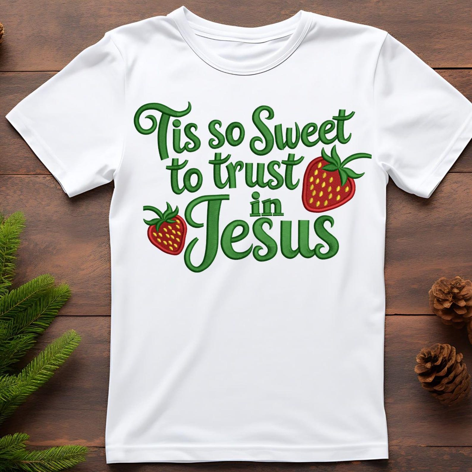 Tis so Sweet to Trust in Jesus Embroidery Design– Strawberry Embroidery ...
