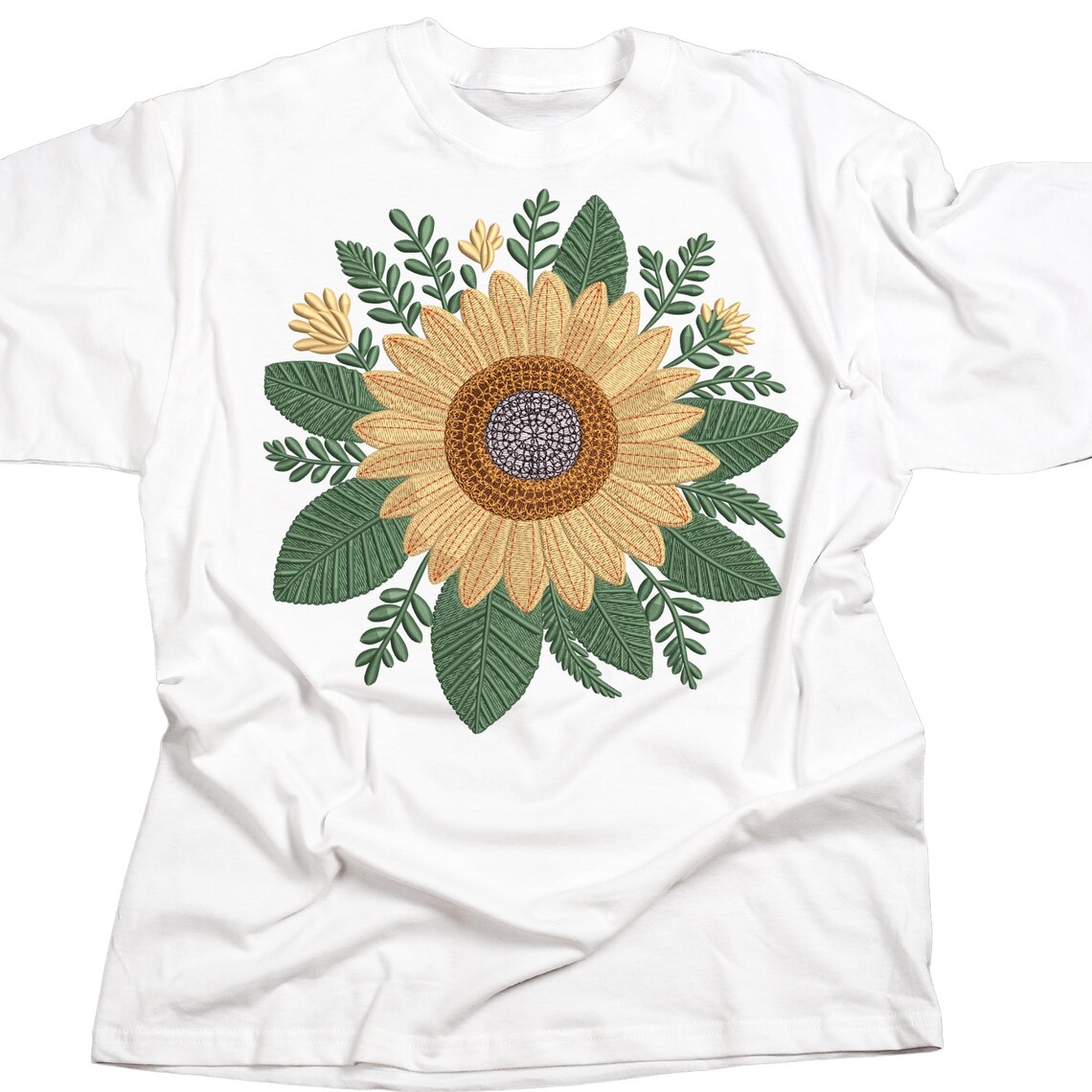 Sunflower Embroidery Design, Summer Floral Machine Embroidery File ...