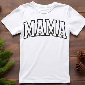 MAMA Embroidery Design, Varsity Mom Text Machine Embroidery File, Bold ...