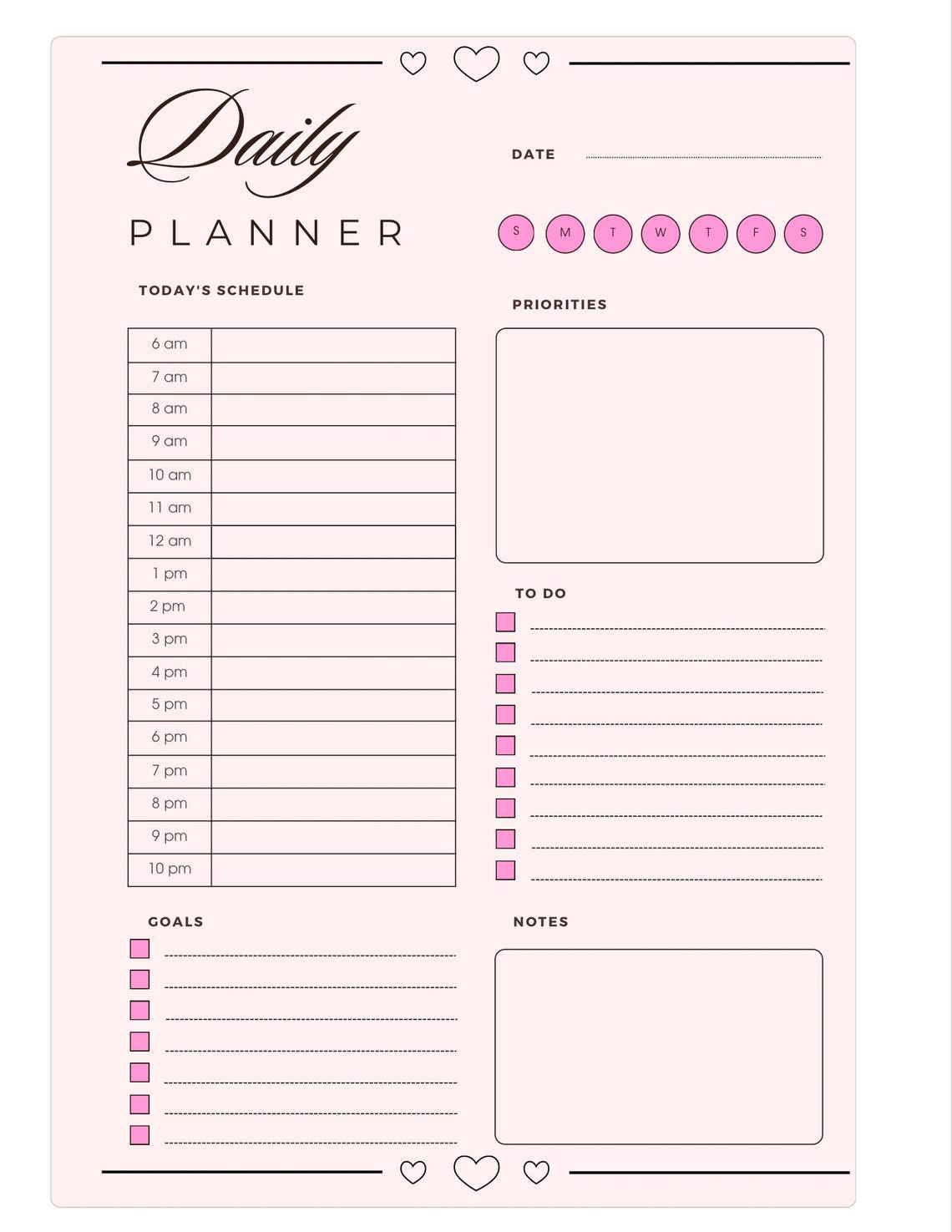 Daily to Do List Printable, Instant Download, Minimal Productivity ...