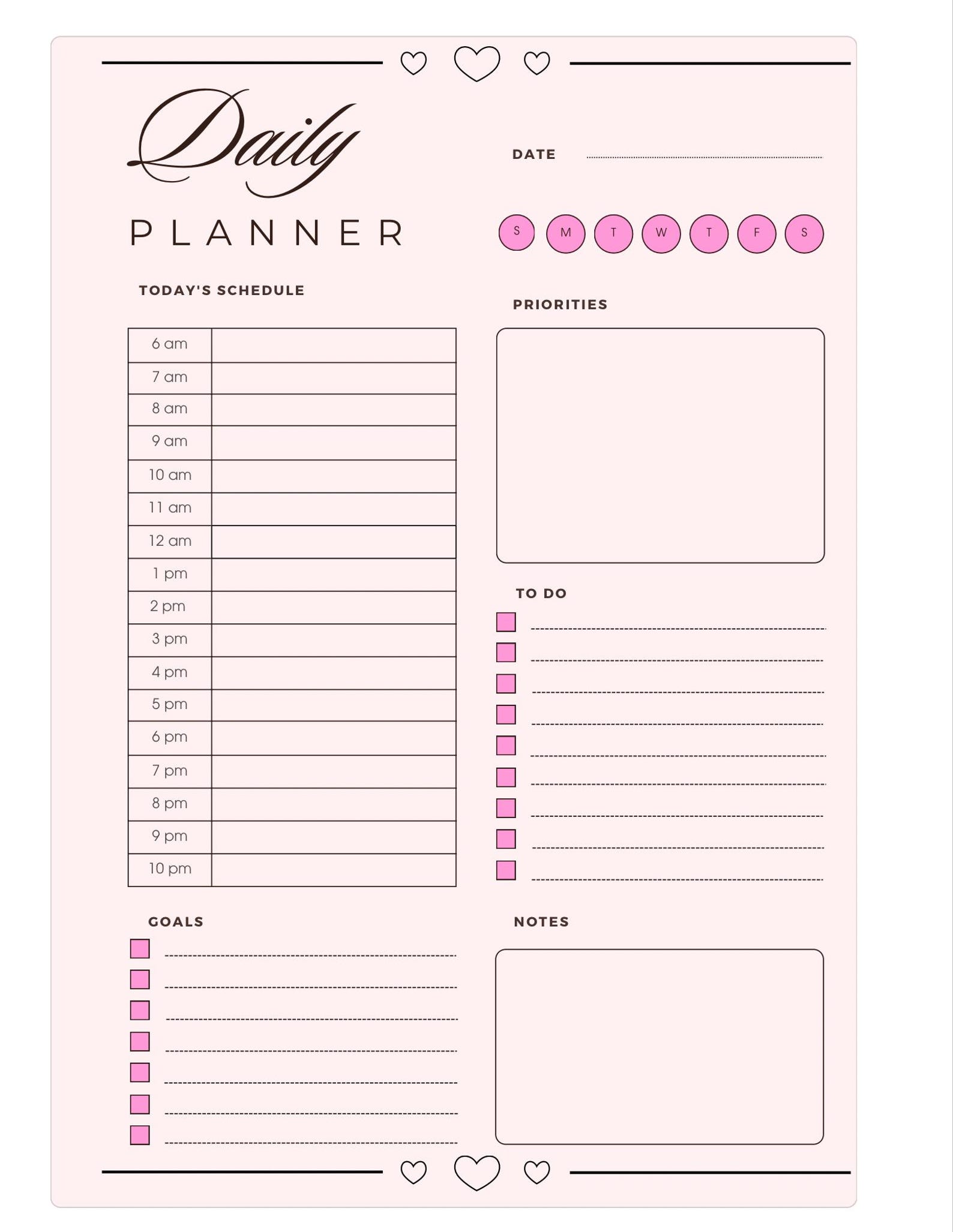 Daily to Do List Printable, Instant Download, Minimal Productivity ...