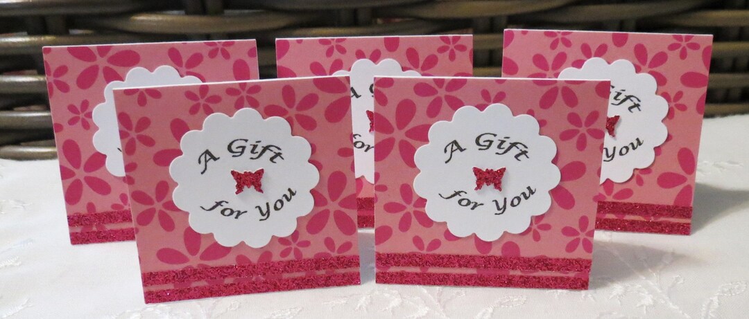 A Gift for You Handamde Mini Gift Tag Cards Pink Floral Set of 40, Pink ...