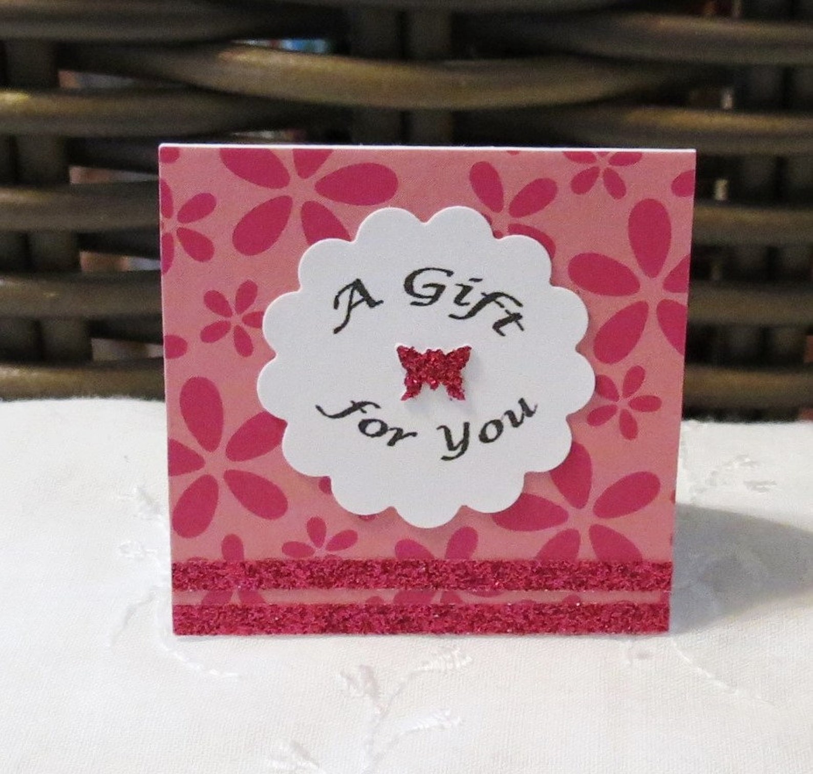 A Gift for You Handamde Mini Gift Tag Cards Pink Floral Set of 40, Pink ...