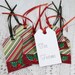 Red and Green Stripes Christmas Gift Tags With Holly, Handmade Set of ...