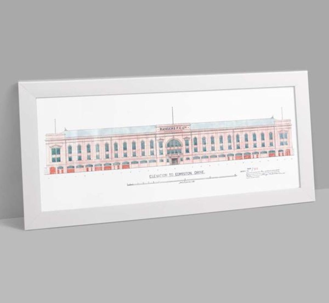 Ibrox Stadium Front Elevation Print - Etsy