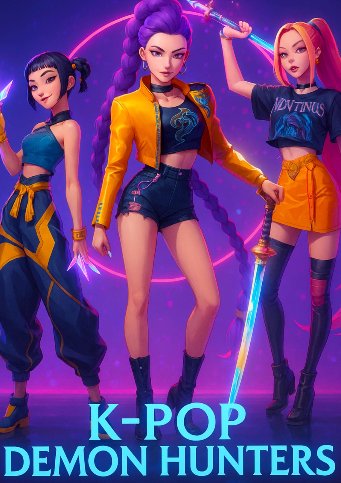 KPOP DEMON HUNTERS Digital Print – Fantasy Girl Band Wall Art, Ethereal ...