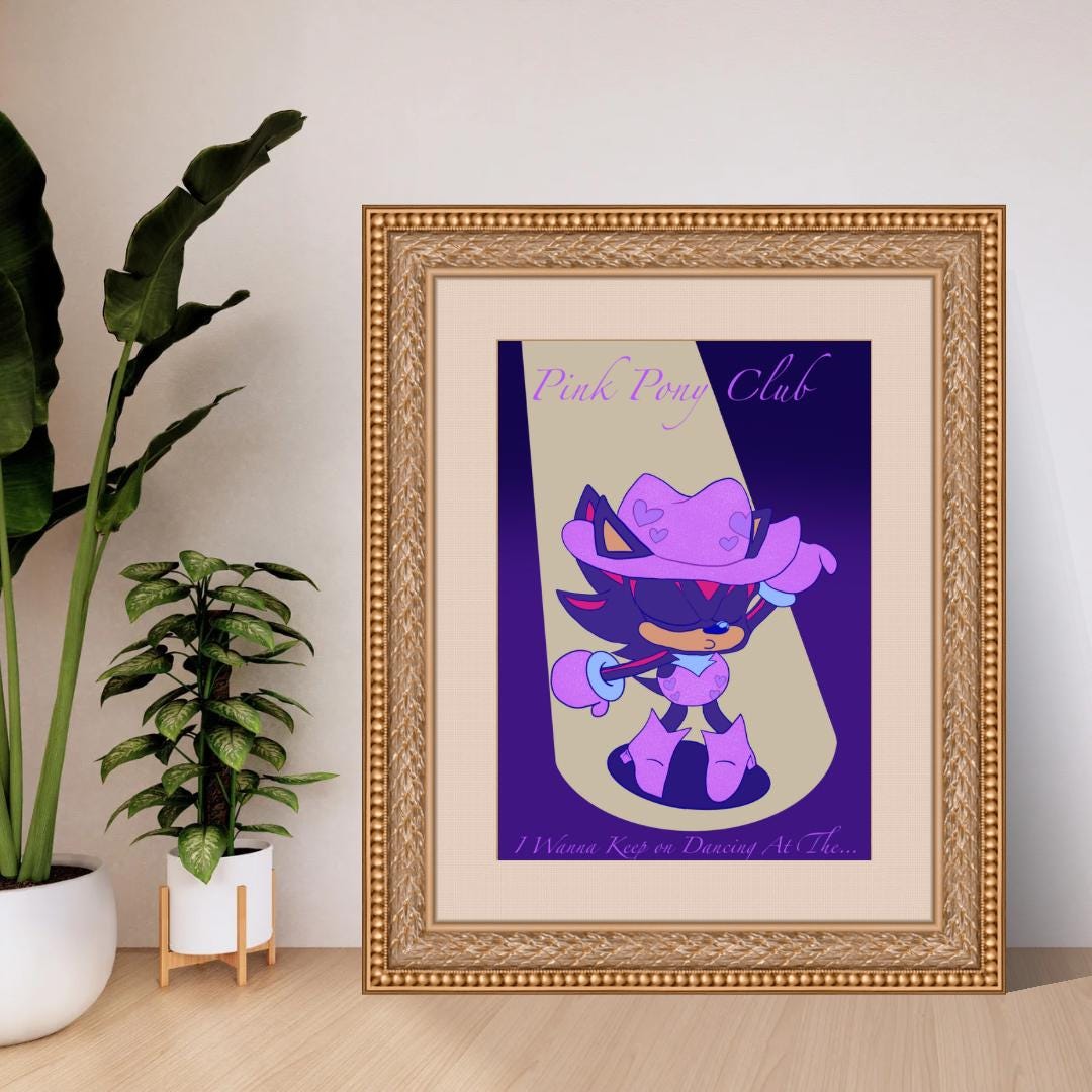 Shadow the Hedgehog Fanart - Sonic Digital Print, Pink Pony Club ...