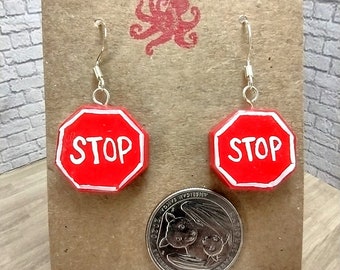 Stop Sign Earrings - Etsy