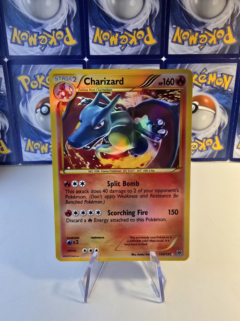 Charizard Holographic Replica Card, High Quality Display - Etsy