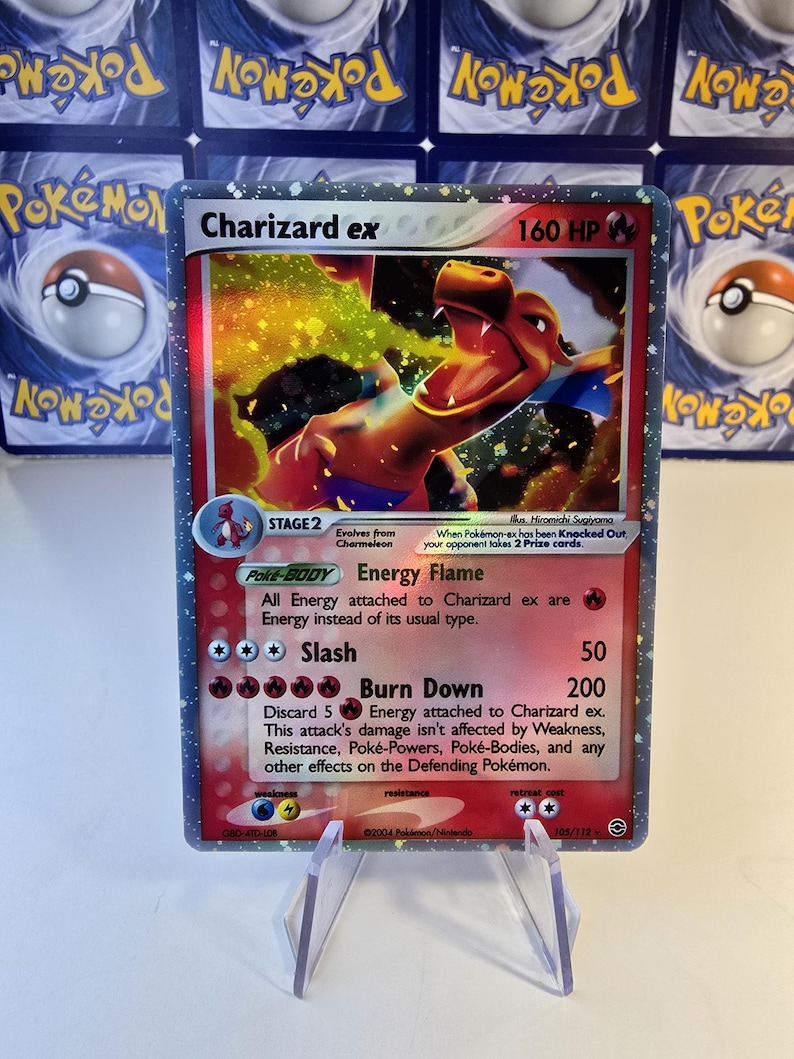 Charizard Holographic Replica Card, High Quality Display - Etsy