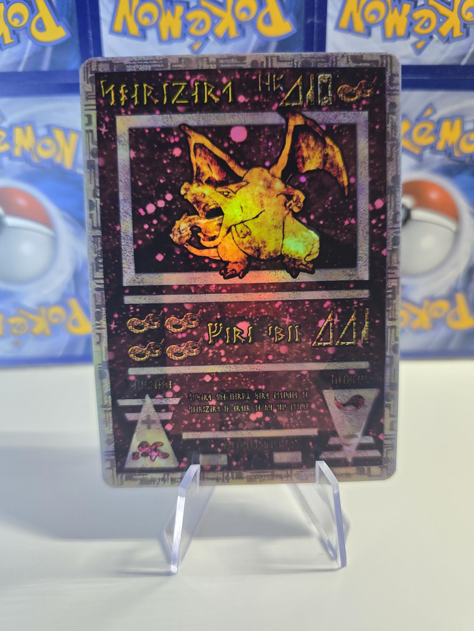Holographic Ancient Pokemon Cards Proxy Replicas, Drop Down Card ...