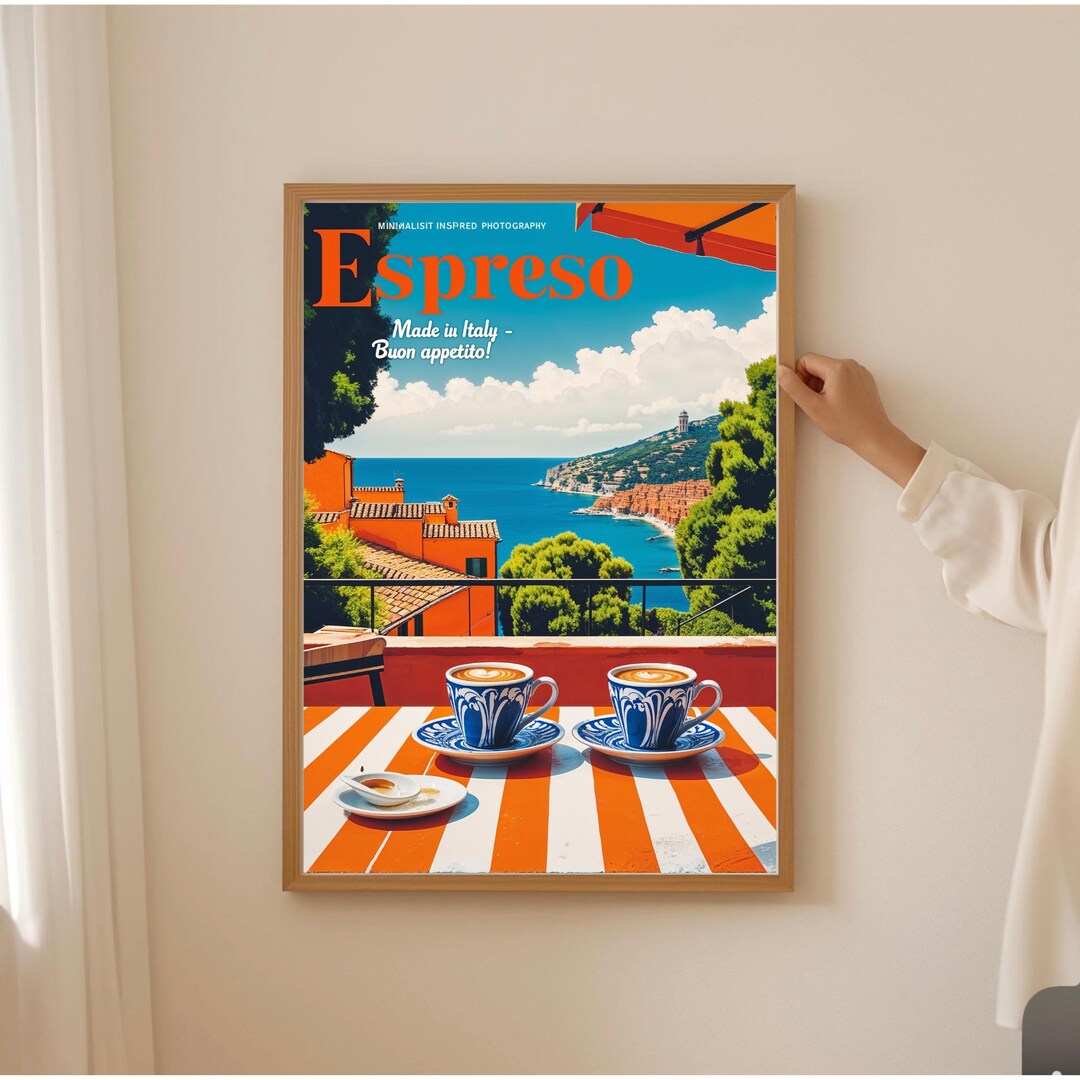 Coffee Poster | Italian Espresso Print | Retro Kitchen Decor and Food ...