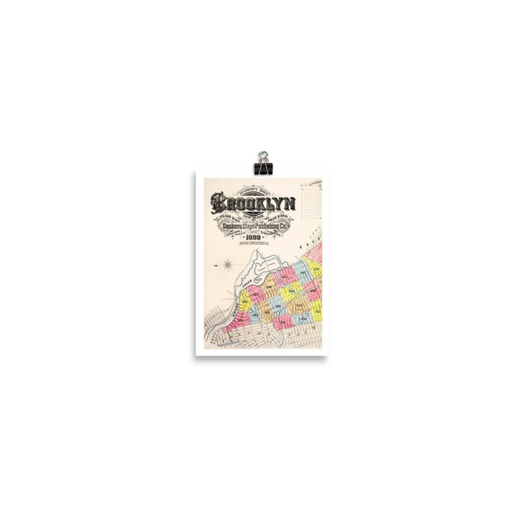 Brooklyn New York City NYC Vintage Map Print Poster Neighborhood ...