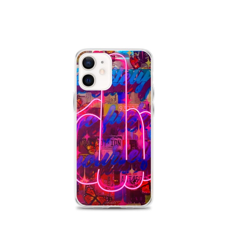 Neon Pink Middle Finger Light Street Art Graffiti City Clear Case for ...