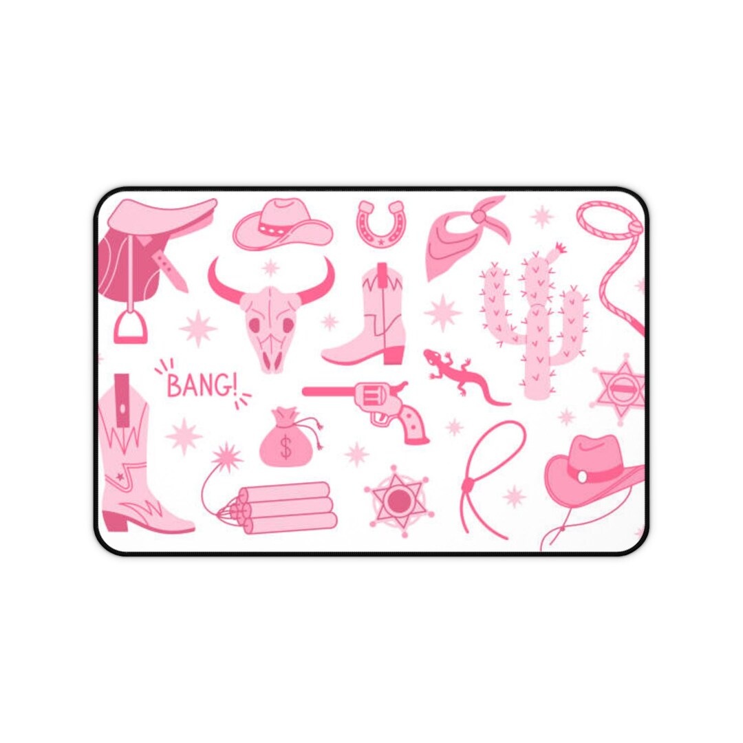 Pink Western Cowgirl Country Horse Girl Pony Rodeo Desk Mat Fun Tech ...