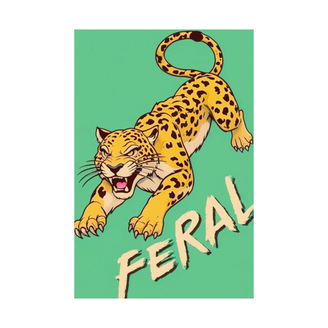 Feral Leopard Satin Poster, Wild Animal Wall Art, Jungle Decor, Cat ...