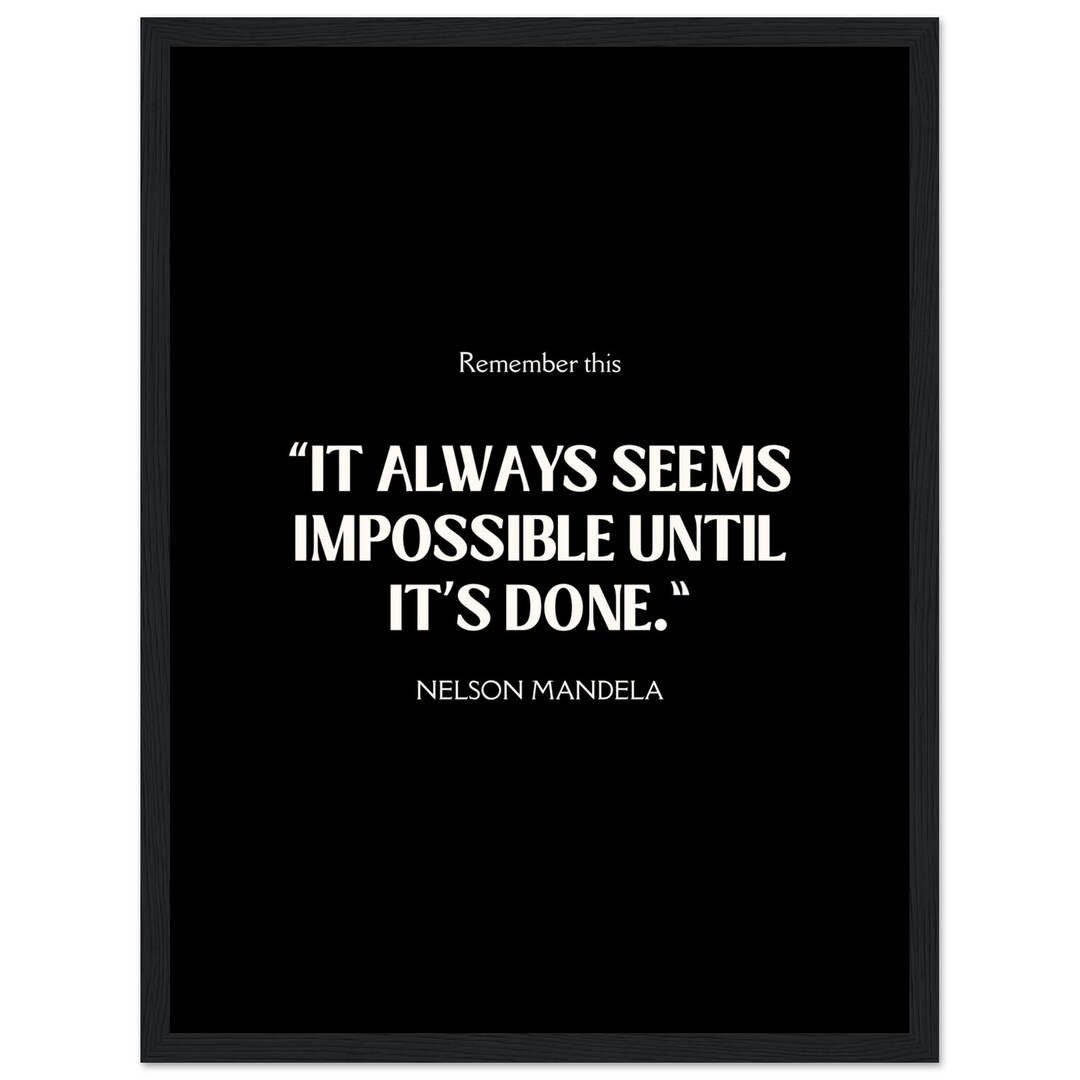 Inspirational Framed Poster/inspirational Nelson Mandela Quote Framed ...