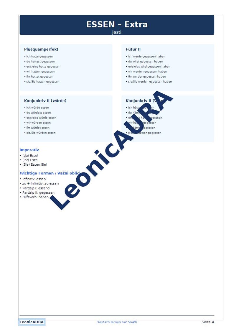 100+ German Verb Conjugation PDF | German-serbian Learning Aid A1-B1 - Etsy