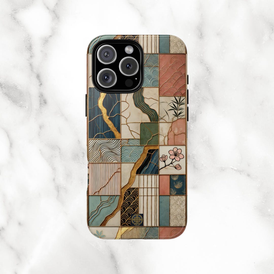 Stained Glass Effect Tough Case | Japanese Kintsugi Design | Cherry ...