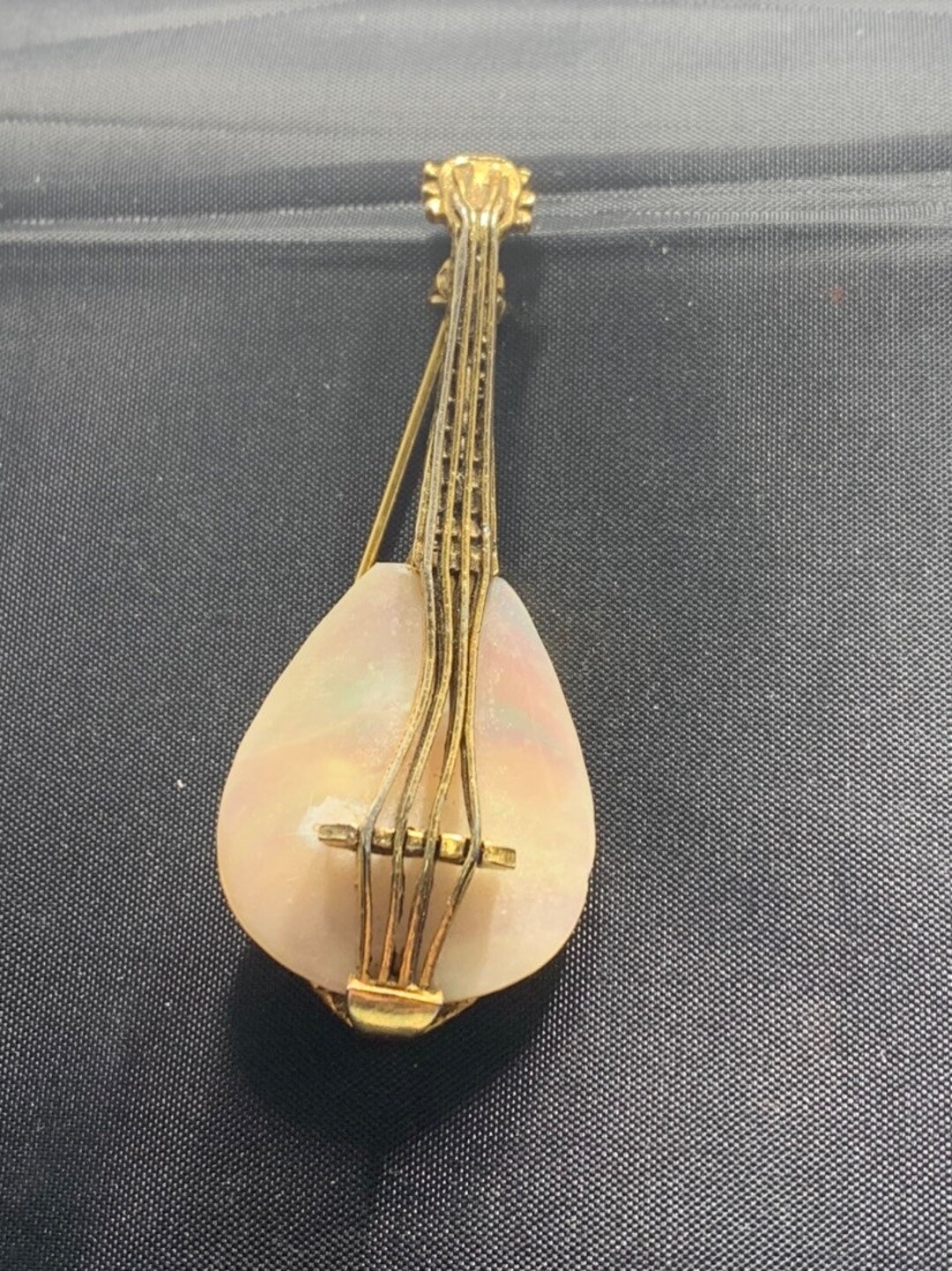 Vintage Abalone Mandolin Pin, Brooch Signed Copyright Musi - Etsy