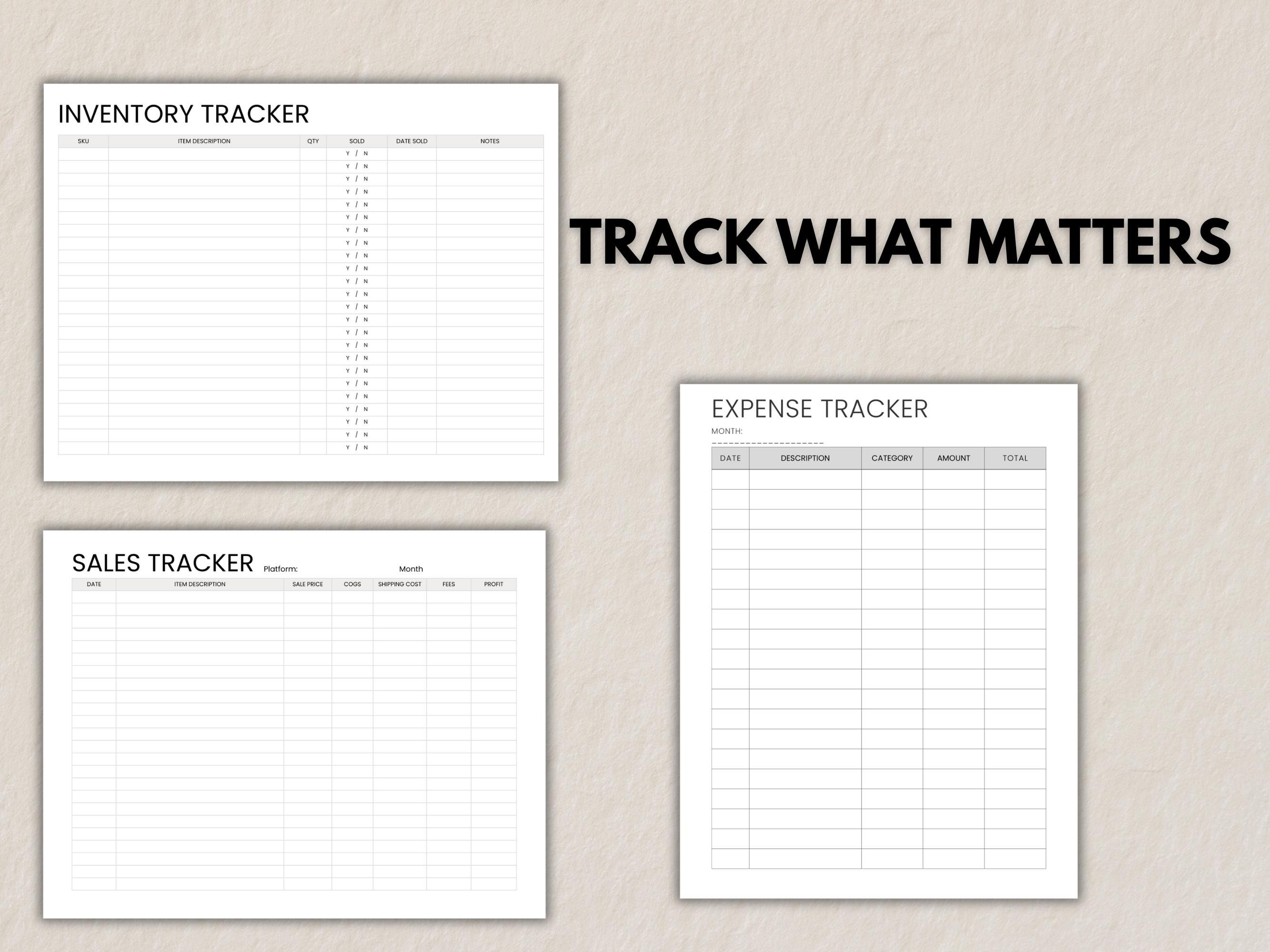 Reseller Planner Printable Listing Inventory Sales Tracker for Ebay ...