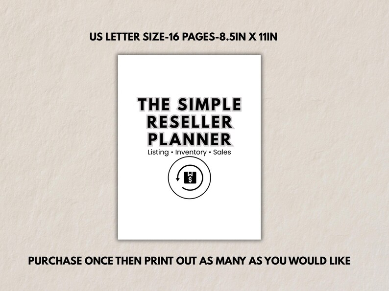 Reseller Planner Printable Listing Inventory Sales Tracker for Ebay ...