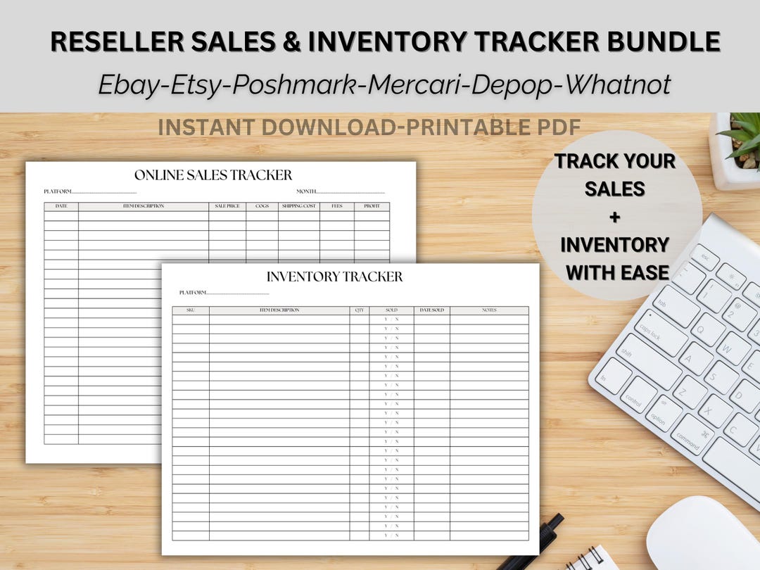 Printable Reseller Inventory Sales Tracker Bundle Online Business Sales ...