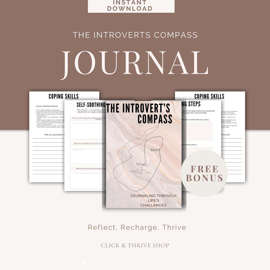 Printable Introvert Journal Digital Self-reflection Journal Guided ...