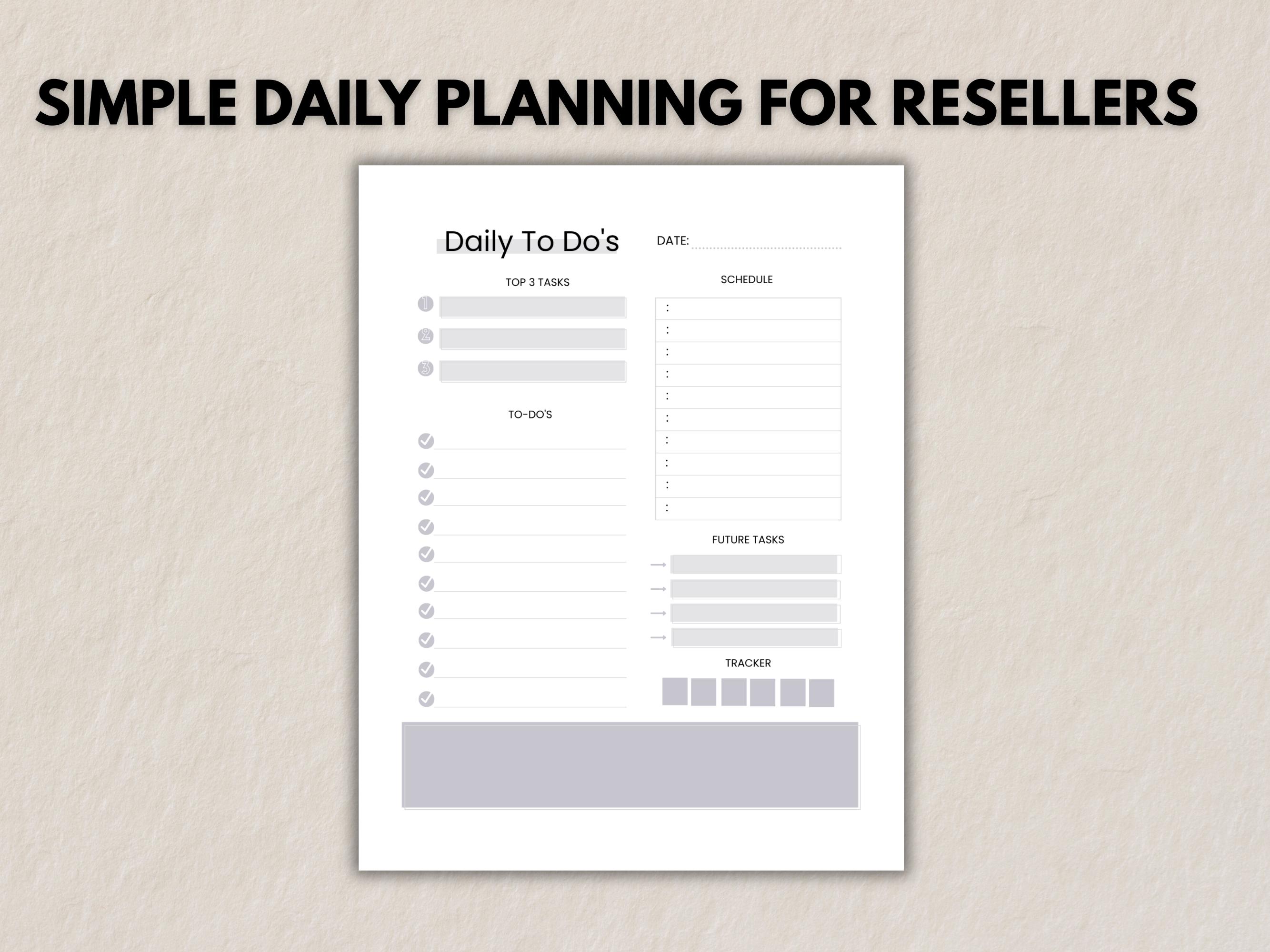Reseller Planner Printable Listing Inventory Sales Tracker for Ebay ...