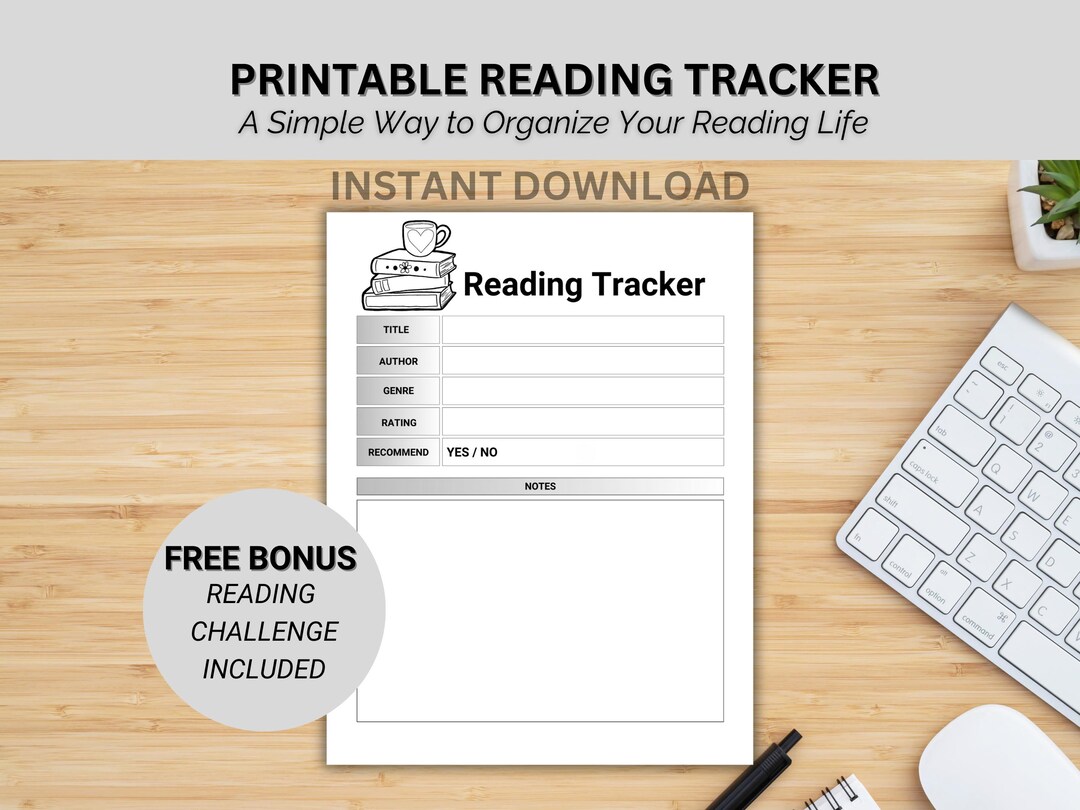Reading Tracker Printable, Reading Log, Book Tracker, Book Review ...