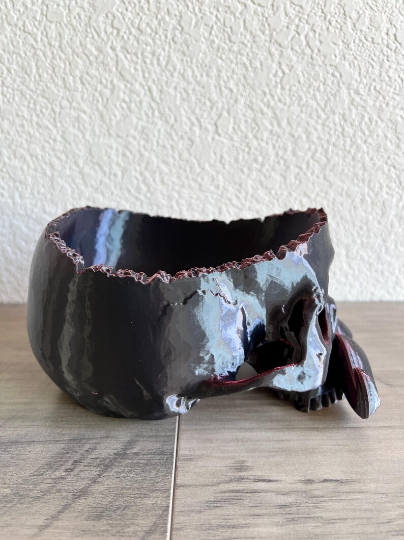 Skull Bowl With Mustache: 3D Printed Gothic Halloween Decor - Etsy