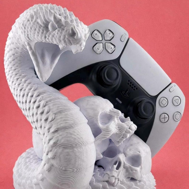 Snake Skull PS5 Controller Stand Gothic Gaming Desk Holder - Etsy