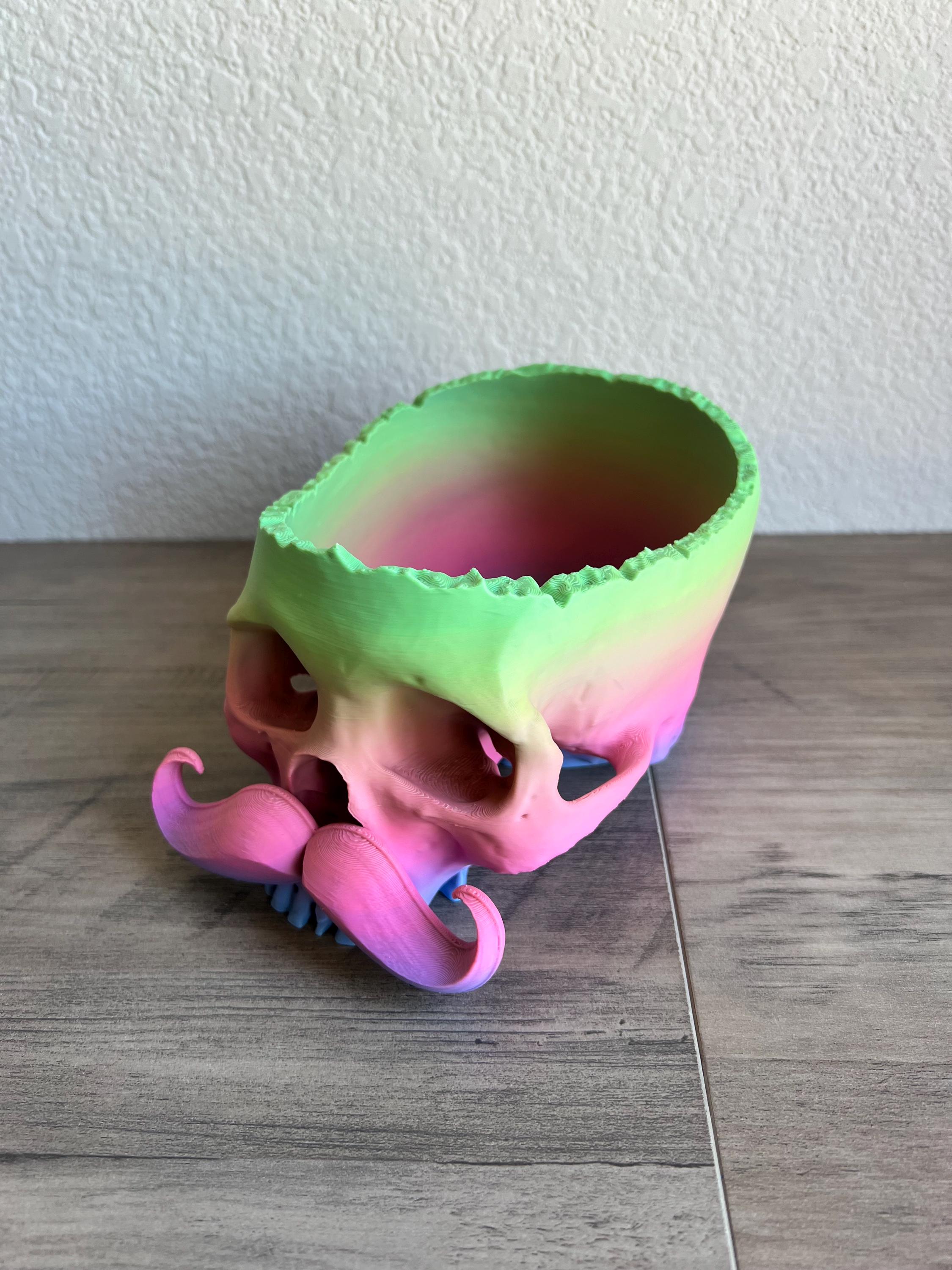 Skull Bowl With Mustache: 3D Printed Gothic Halloween Decor - Etsy