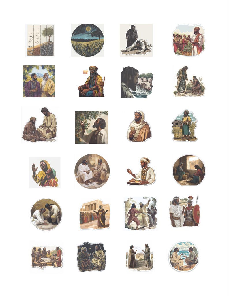 Mini Bible Stickers - Jesus Christ Parables and Miracles Scripture ...
