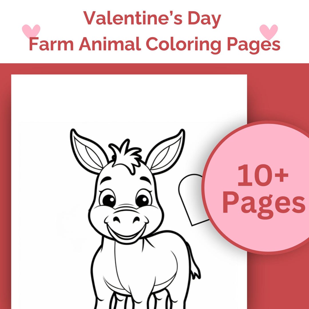 Valentines Day Farm Animal Coloring Pages - 10+ Designs - Coloring ...