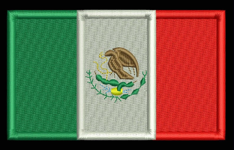 Mexico Flag Embroidery Design: Patriotic Machine Embroidery File (4 ...
