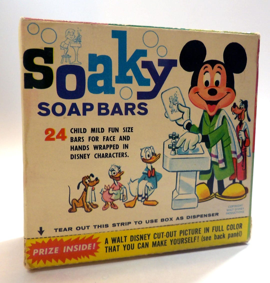 Vintage Walt Disney SOAKY Soap Bars Mickey Mouse, Donald & Daisy Duck ...