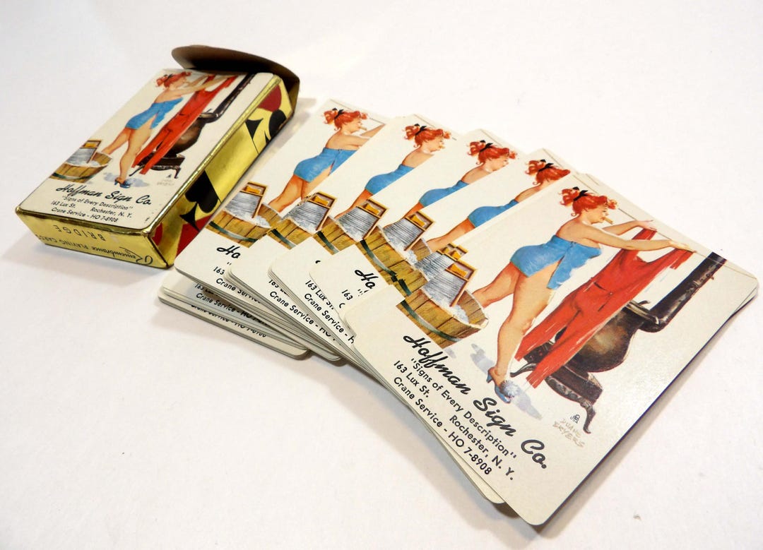 Vintage 40s 50s Advertising Pin up Theme Playing Cards Complete Set ...