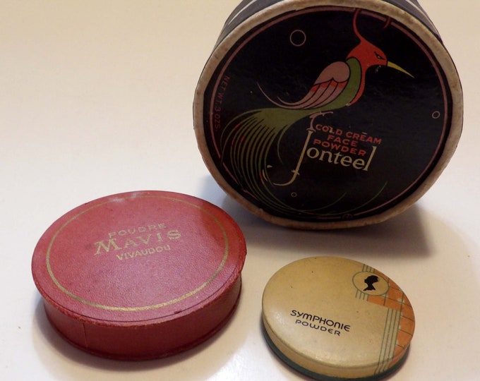 3 Vintage 1920s Boxes of Face Powder, Antique Make Up, Vintage Vanity ...