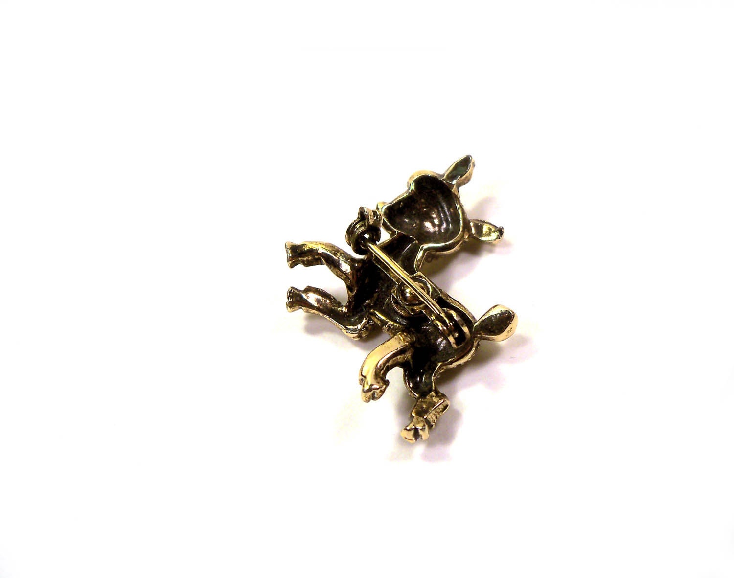 Vintage Gold Tone Novelty Little Lamb Pin With Red Rhinestone - Etsy