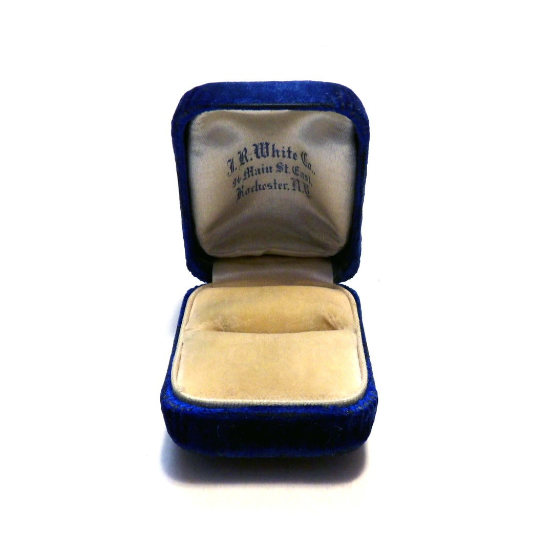 Antique Velvet Cobalt Blue Ring Box Vintage Jewelry Ring Box - Etsy