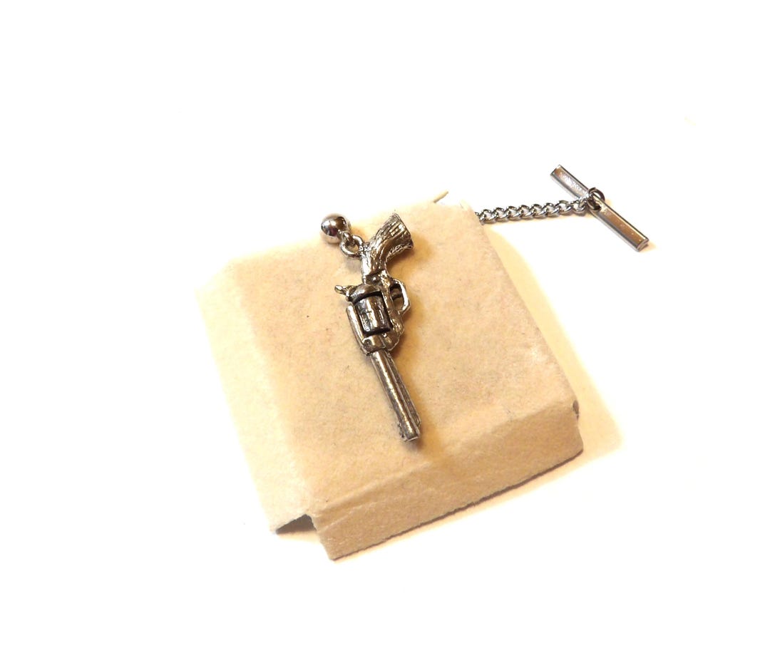 Vintage Sterling Silver Gun Revolver Tie Tac Never Worn - Etsy
