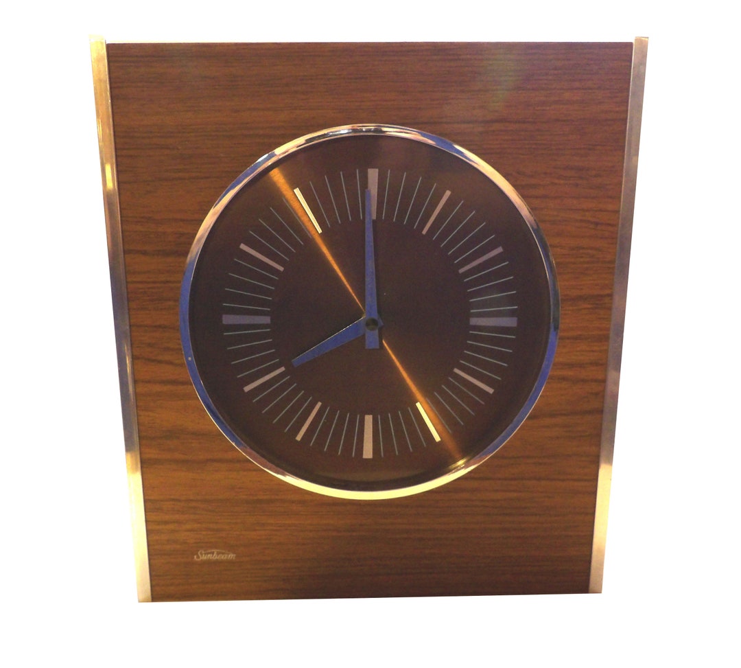 Sunbeam MCM Atomic Wall Clock With Chrome Trim - Etsy
