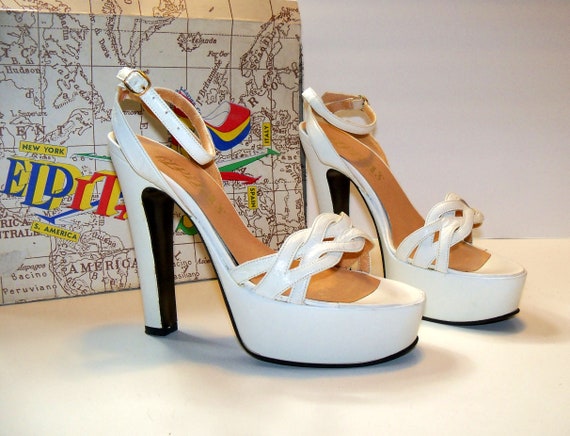 Authentic 70s Vintage Platform Sky High Heel Elditas… Gem